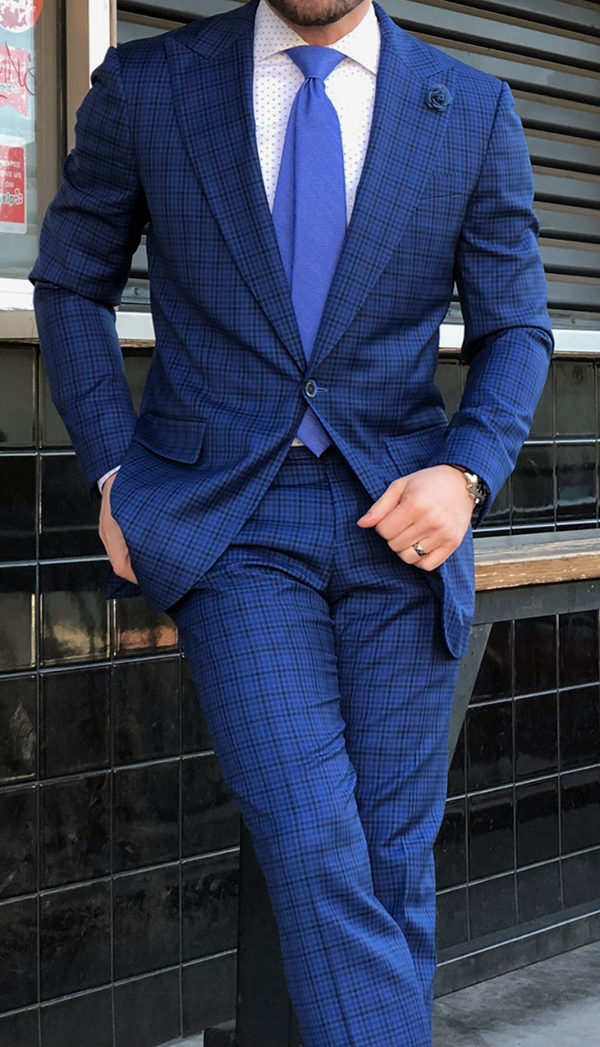 Blue Check Two Piece Suit | Order From £299, Free Delivery | THE DROP
